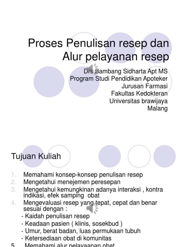 Proses Penulisan Resep Dan Alur Pelayanan BS PDF | PDF