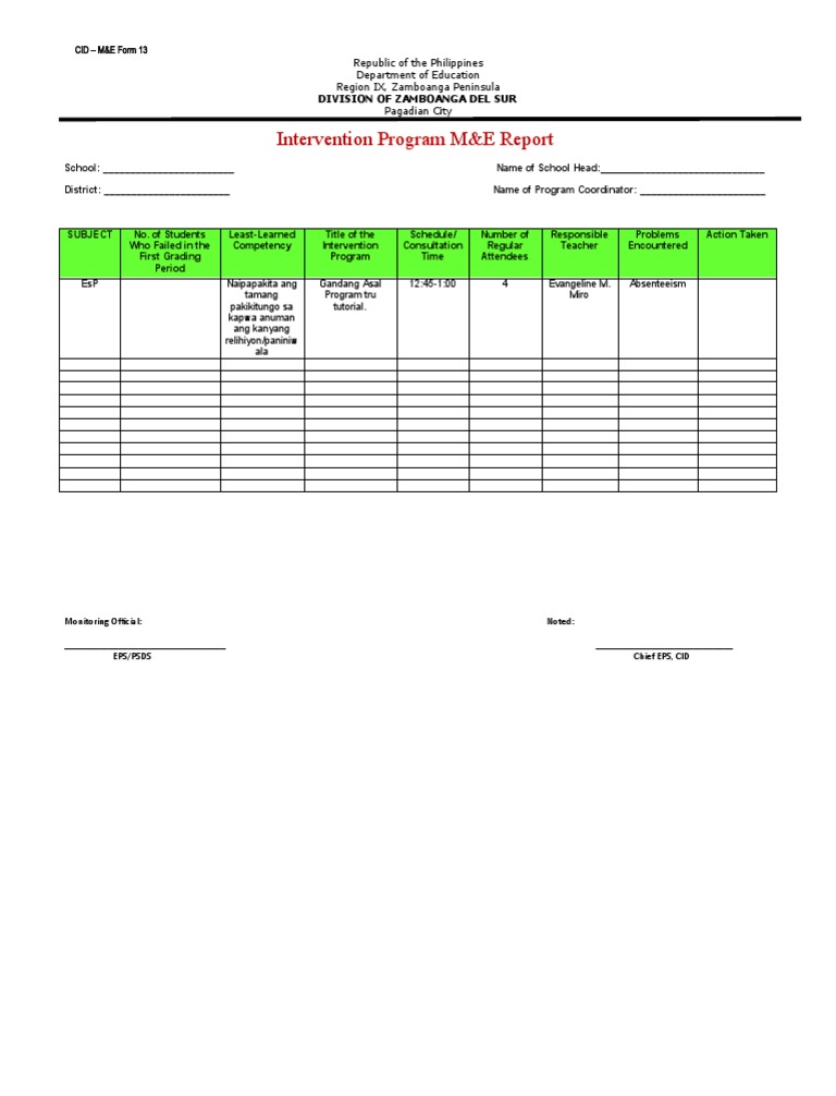 CID ME FORM 13 Vangie | PDF