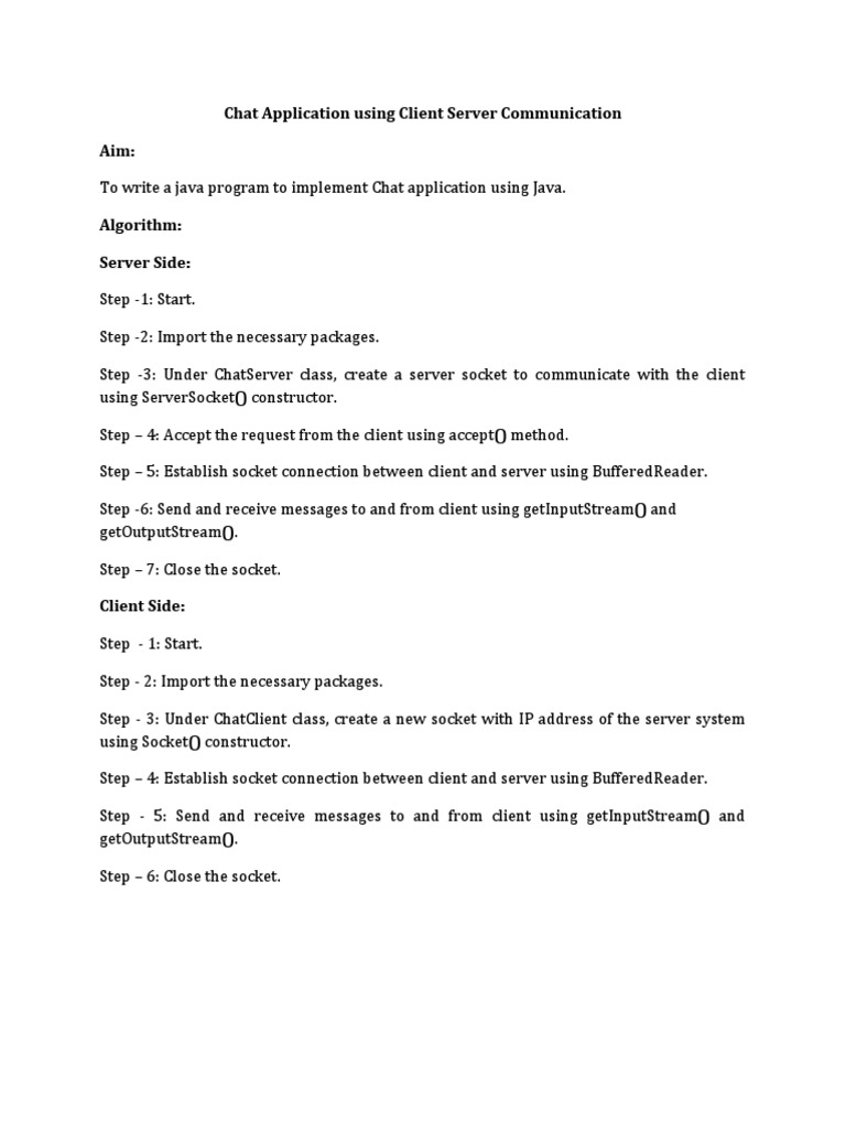 Java Chat App for Developers | PDF | Network Socket | Client (Computing)