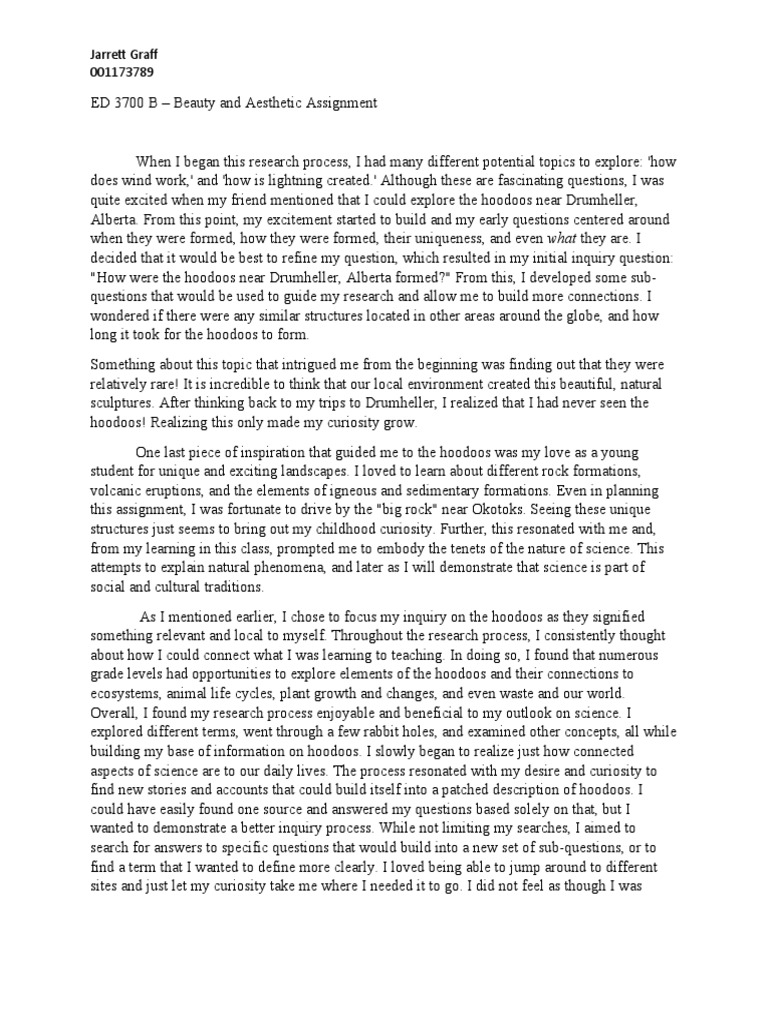 Beauty and Aesthetic Assignment - Paper | PDF | Curiosity | Science