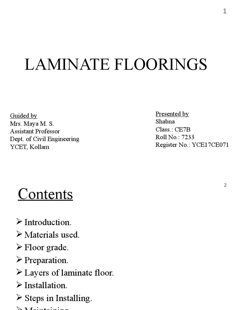 Laminate Floorings. Shabna | PDF | Flooring | Pedestrian Infrastructure