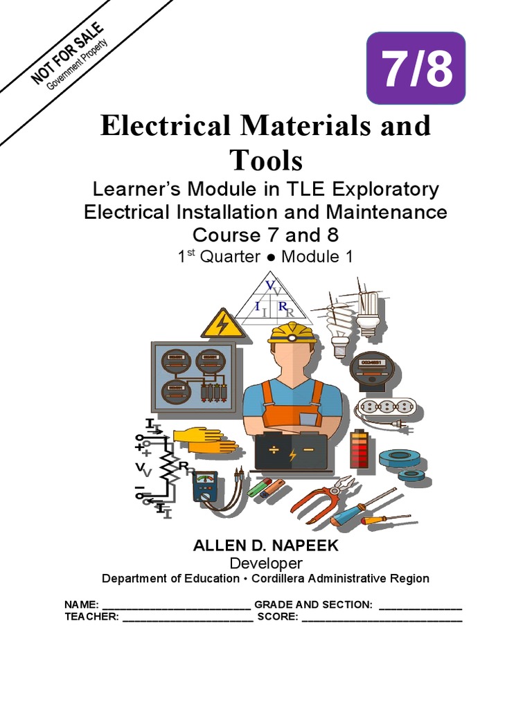 TLE Exploratory EIM7-8 - q1 - Mod1w1 - Electricalmaterialsandtools - v1 ...