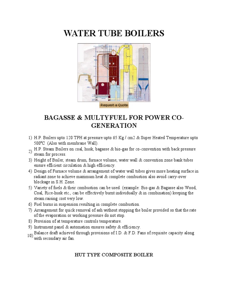 Multi-Fuel Water Tube Boilers for Power | PDF | Boiler | Steam Power