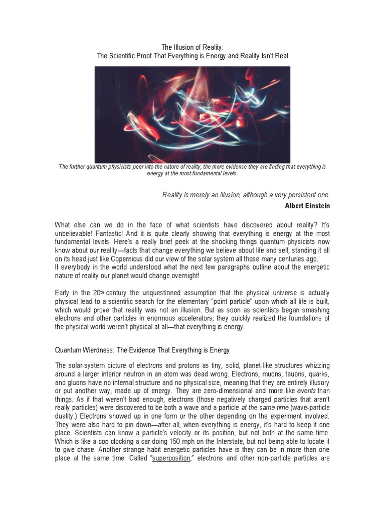 The Illusion of Reality - The Scientific Proof That Everything Is ...