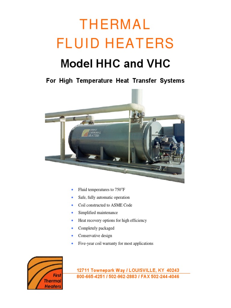 Thermal Fluid Heaters: Model HHC and VHC | PDF | Pipe (Fluid Conveyance ...