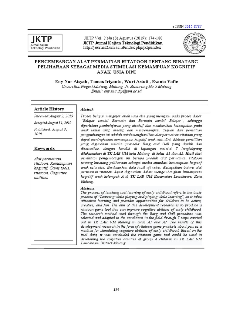 Pengembangan Alat Permainan Ritatoon Tentang Binatang Peliharaan ...