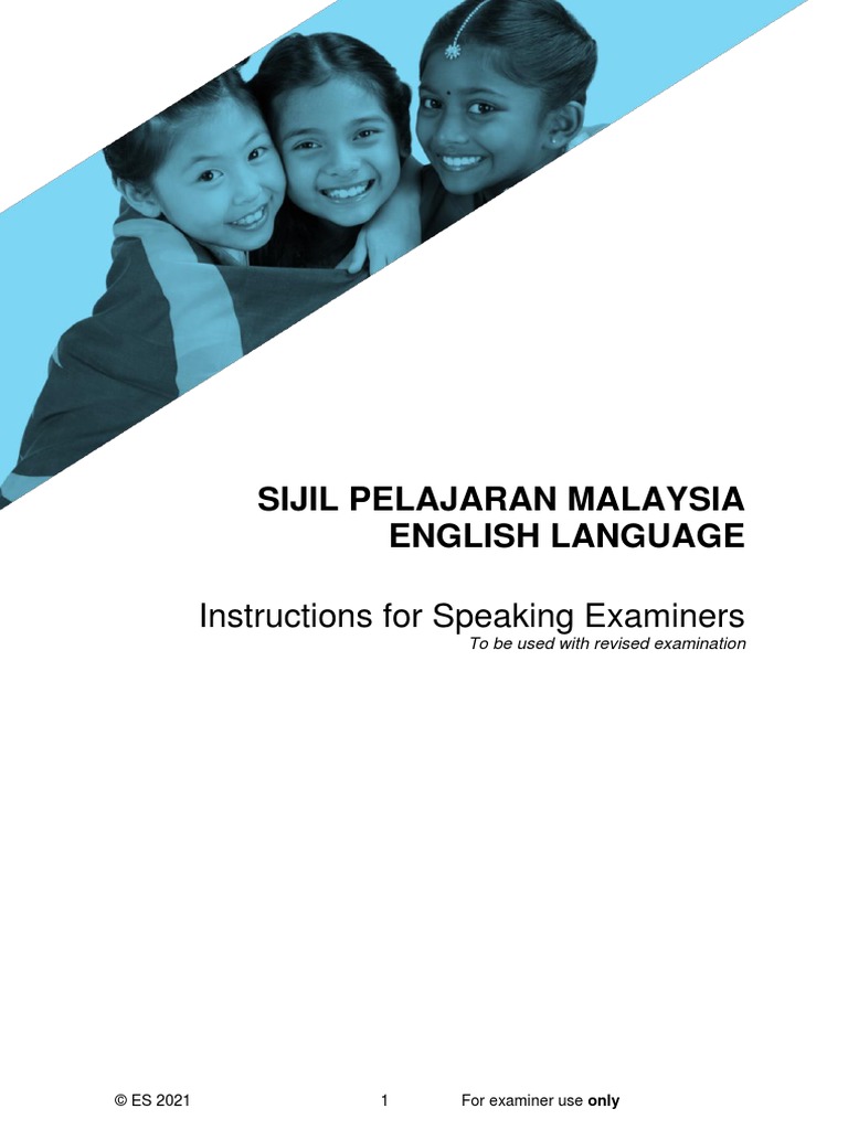 3 SPM Instructions For Speaking Examiners V3 | PDF | Question | Test ...