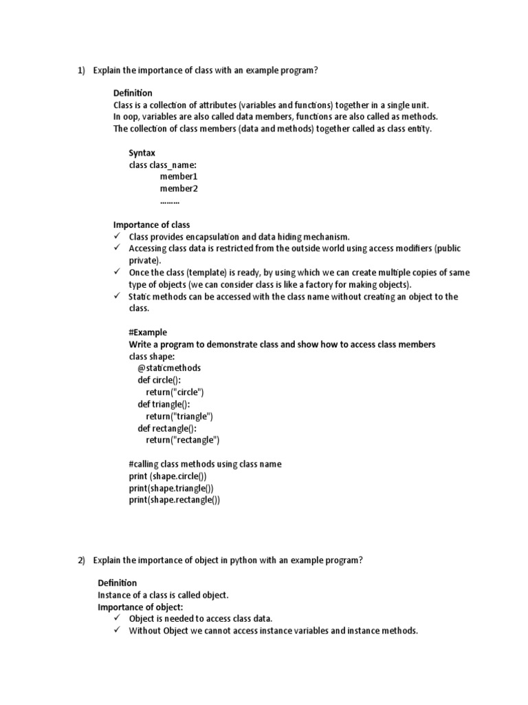 Python Acadamic UNIT 5 Assignment and Mid Exam Solutions | Download Free PDF | Method (Computer ...