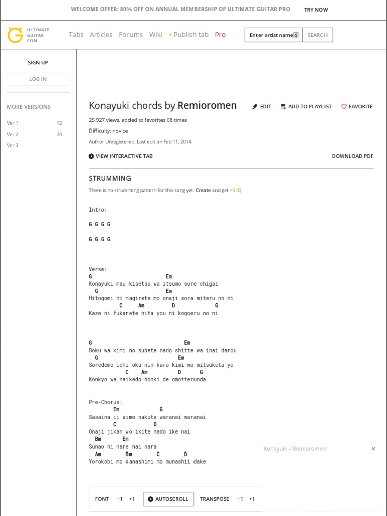 KONAYUKI CHORDS (Ver 2) by Remioromen @ PDF | PDF | Mass Media | Celtic ...