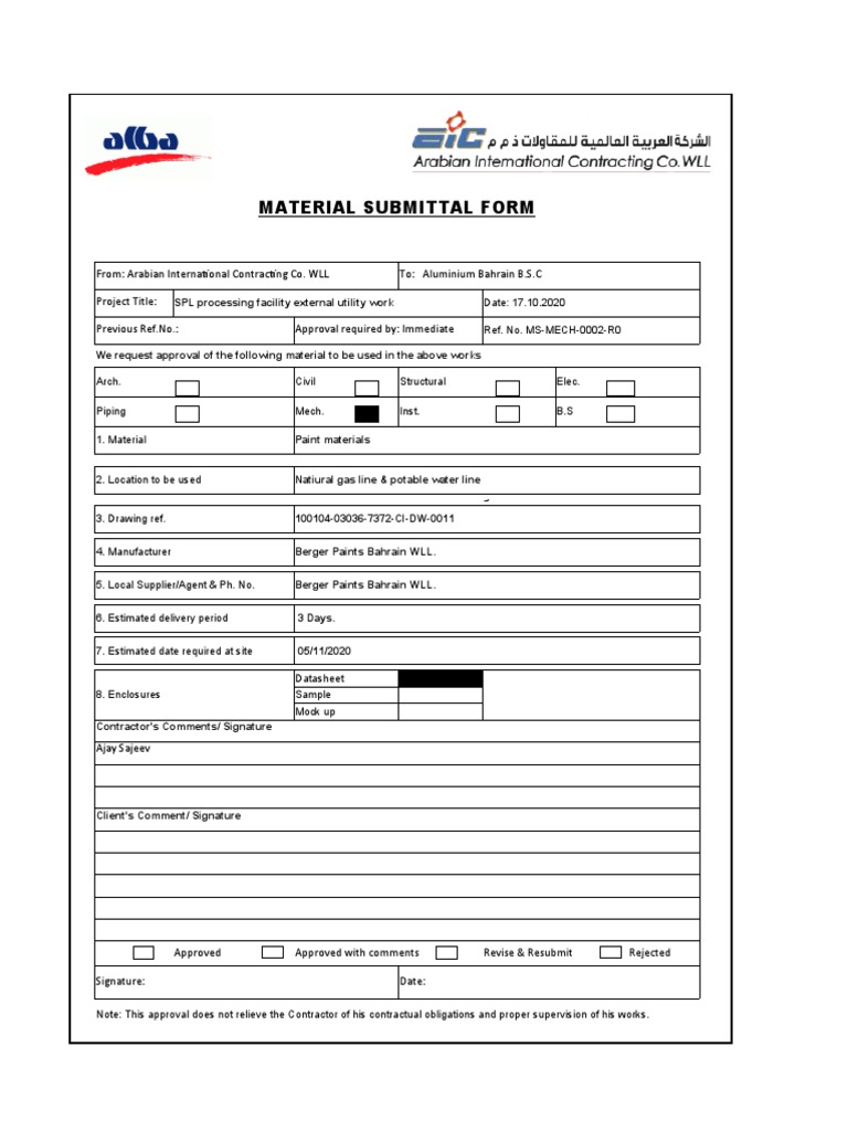 Paint Submittal | PDF