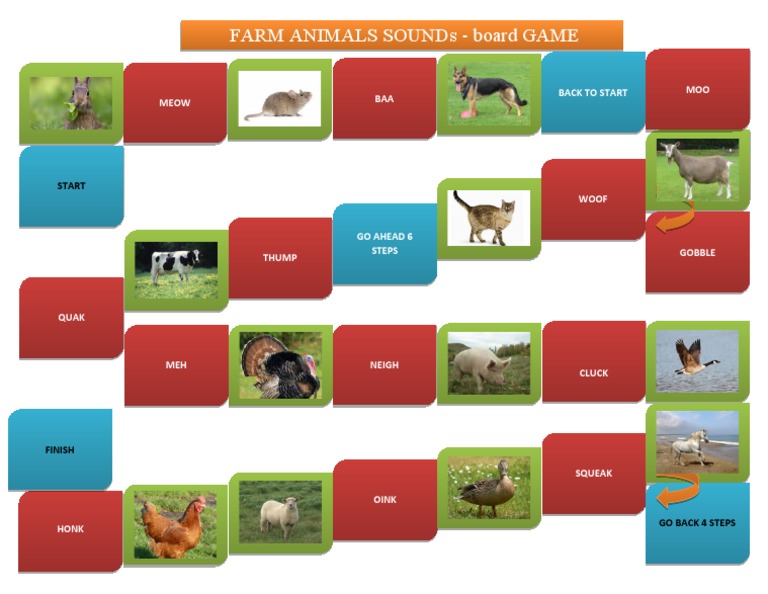 Farm Animals Sounds - Board Game: Start | PDF