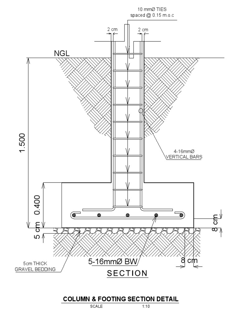 Column and Footing Detail Plan | PDF