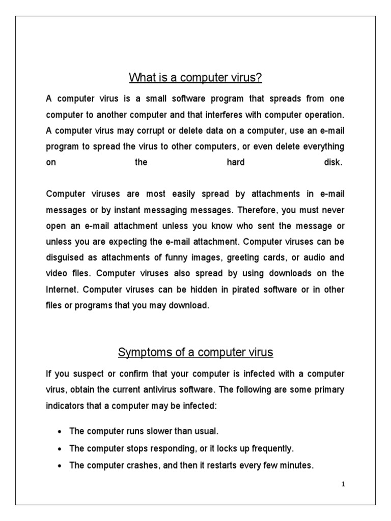 Project On Virus | PDF | Computer Virus | Antivirus Software