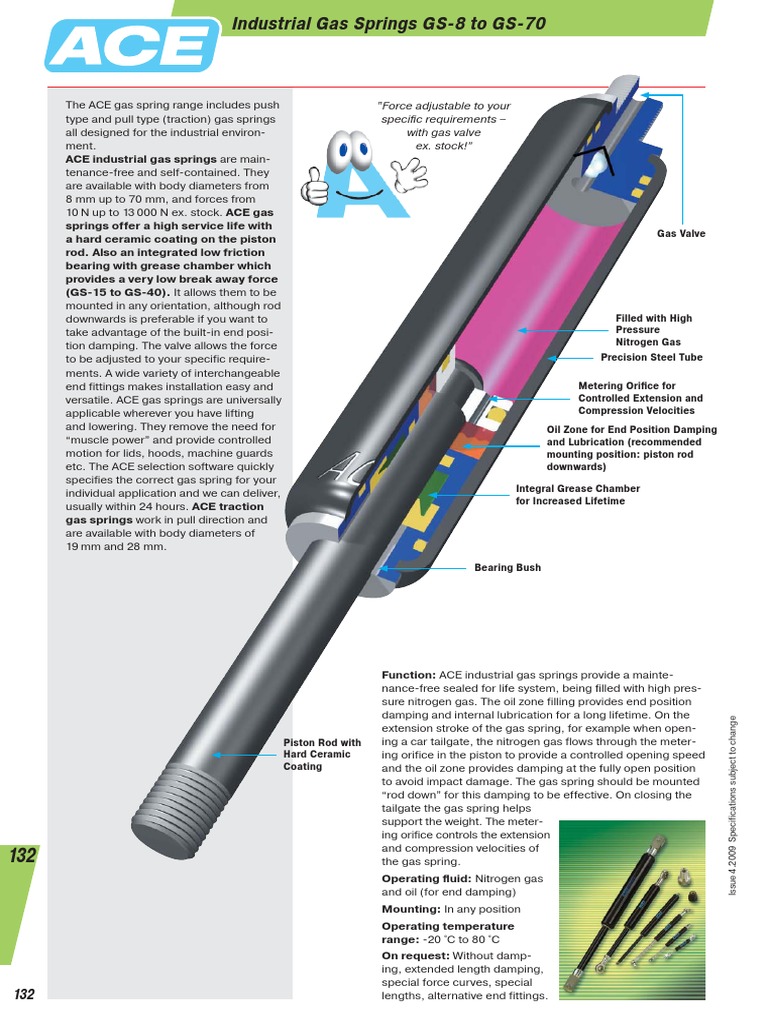 Industrial Gas Spring Guide | PDF | Gases | Piston