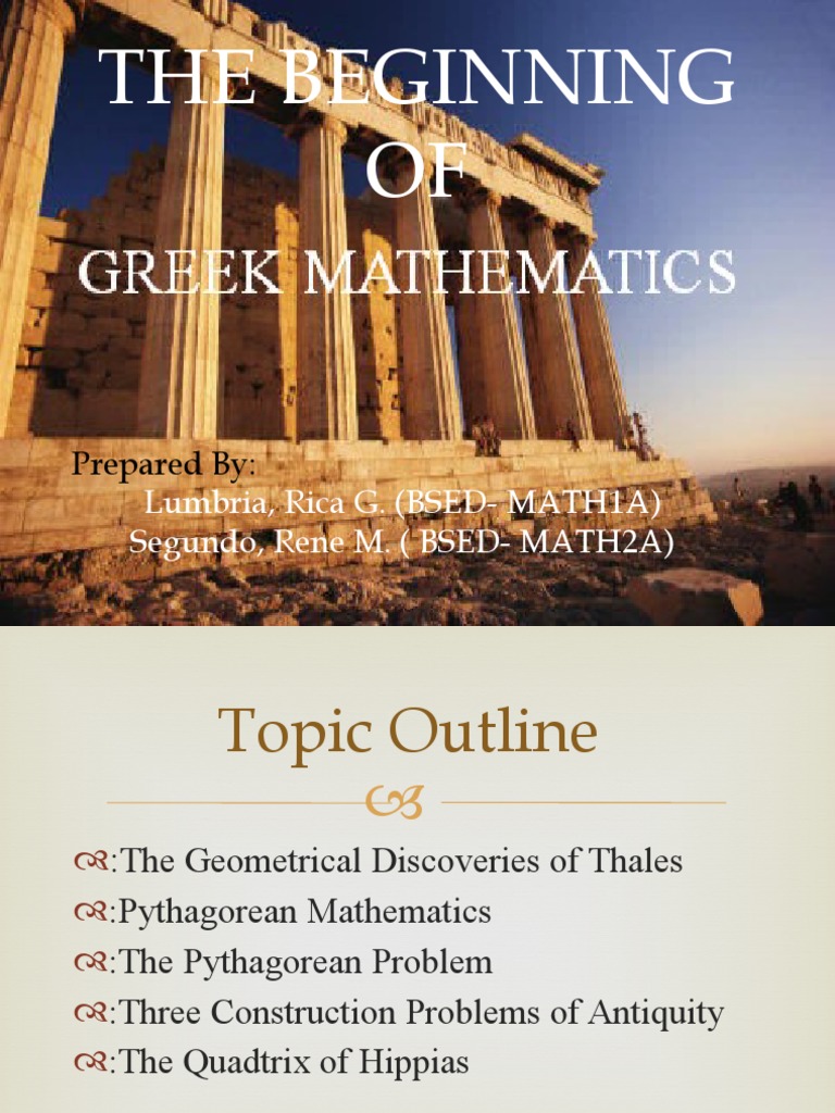 Greek Mathematics: Origins and Contributions | PDF | Geometry | Axiom