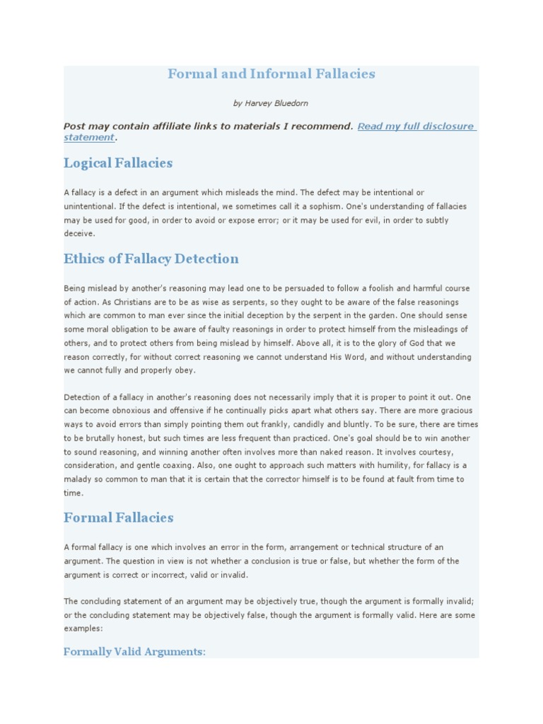 Formal and Informal Fallacies | Download Free PDF | Argument | Fallacy