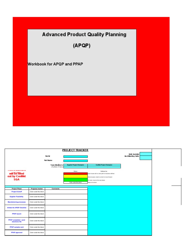 APQP-PPAP - Workbook Example | PDF | Quality | Specification (Technical ...