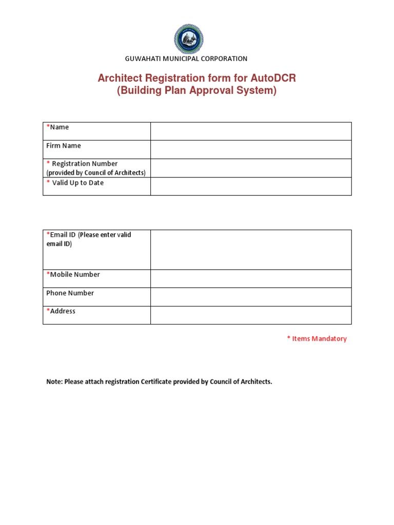 Architect Registration for AutoDCR | PDF | Technology & Engineering