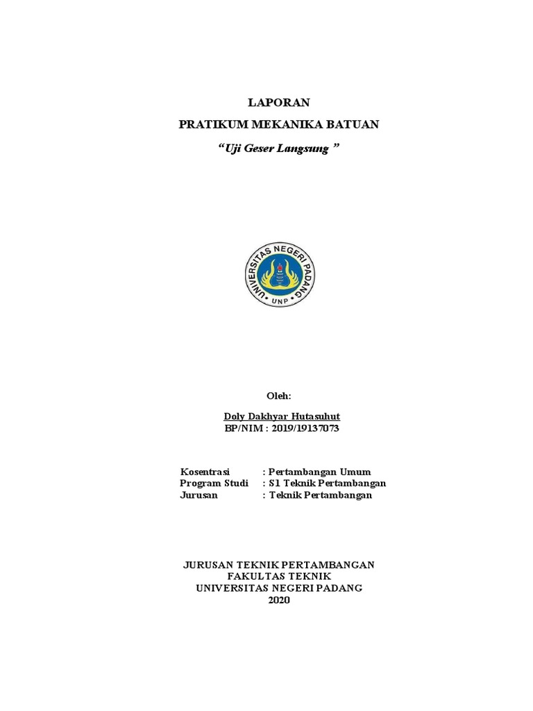 Laporan Uji Geser Langsung | PDF