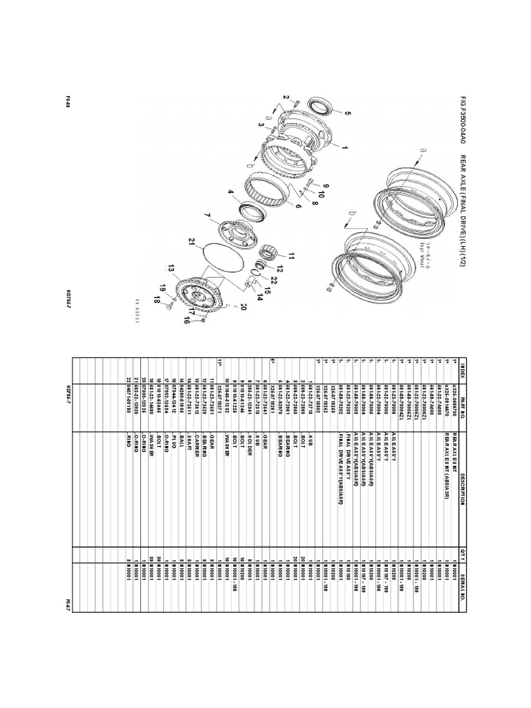 HD785-7 Final Drive, Front Hub, Differential Parts Book | PDF | Axle ...