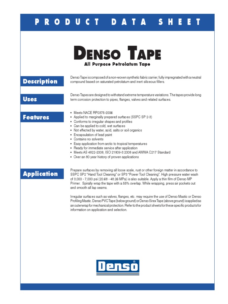 Denso Tape | PDF | Paint | Chemical Substances