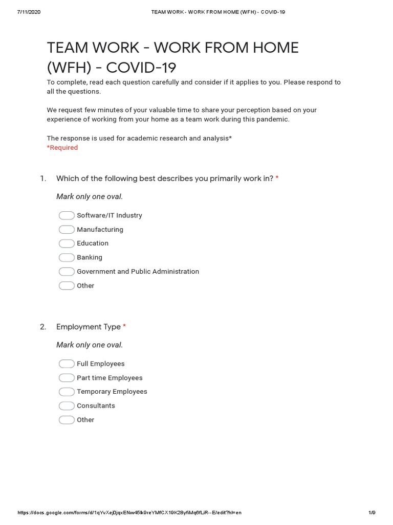 Teamwork - Google Forms | PDF | Telecommuting | Business