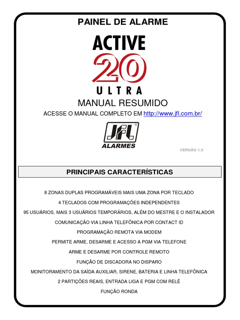 Manual JFL Active 20 Ultra, V 1.5 | PDF | Teclado de computador | Sem fio