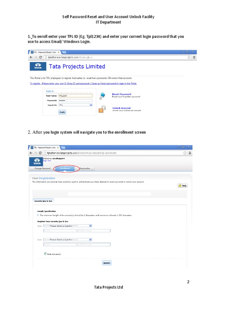 Self Password Reset Portal Document | PDF | Login | Password