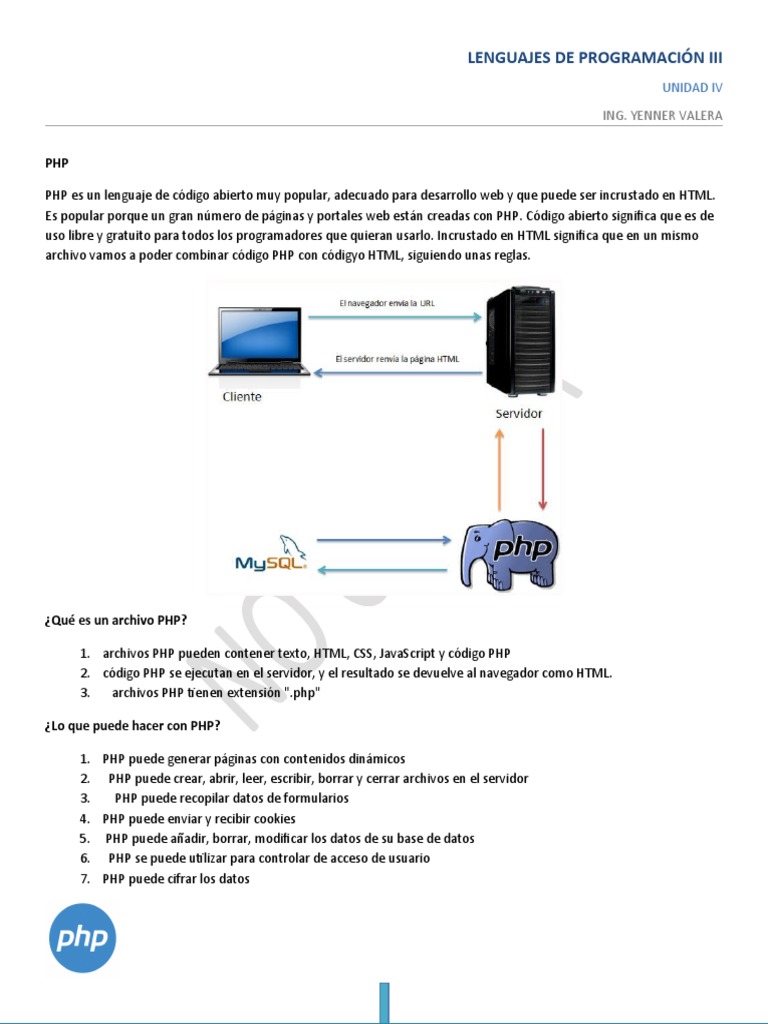 Guia PHP | PDF | Php | Tipo de datos