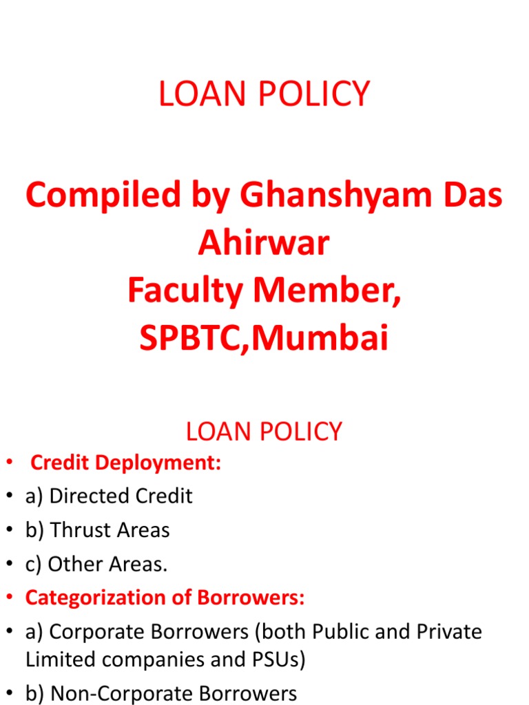 Loan Policy 2019 | Download Free PDF | Syndicated Loan | Reserve Bank ...