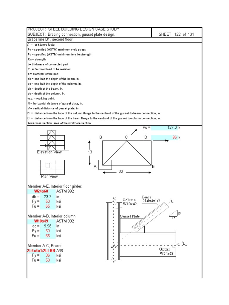 Column W10x49 2L6x4x1/2 Brace | PDF | Screw | Beam (Structure)