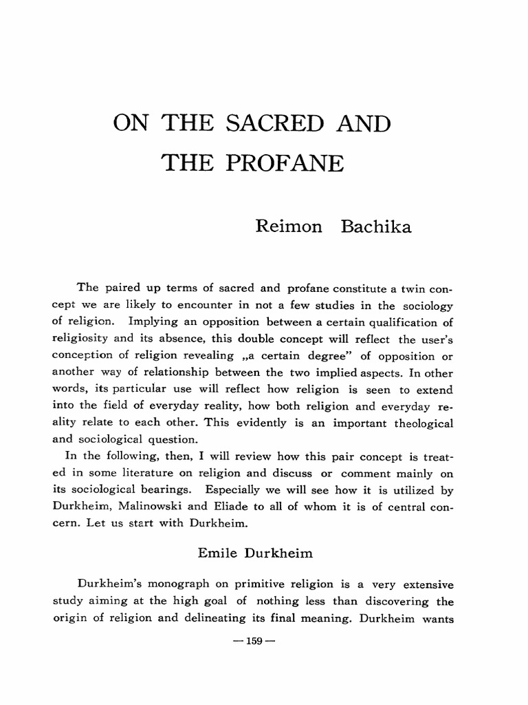 Durkheim’s Idea Of Sacred And Profane: Explained In Simple Words – IAHPB