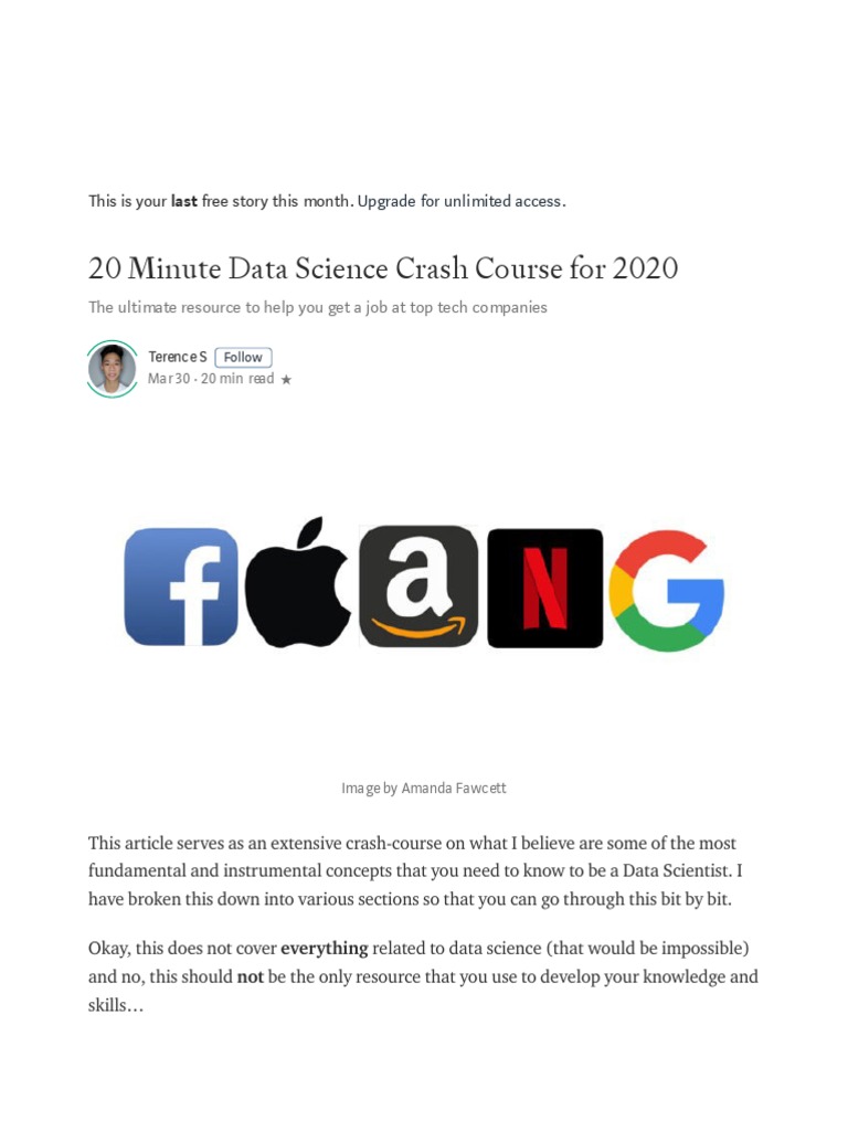 20-Minute Data Science Crash Course | PDF | Statistical Hypothesis ...