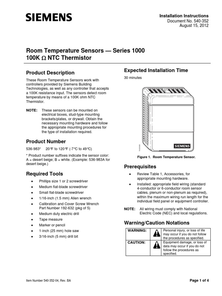 Siemens Room Installation Manual | PDF | Electrical Wiring | Components