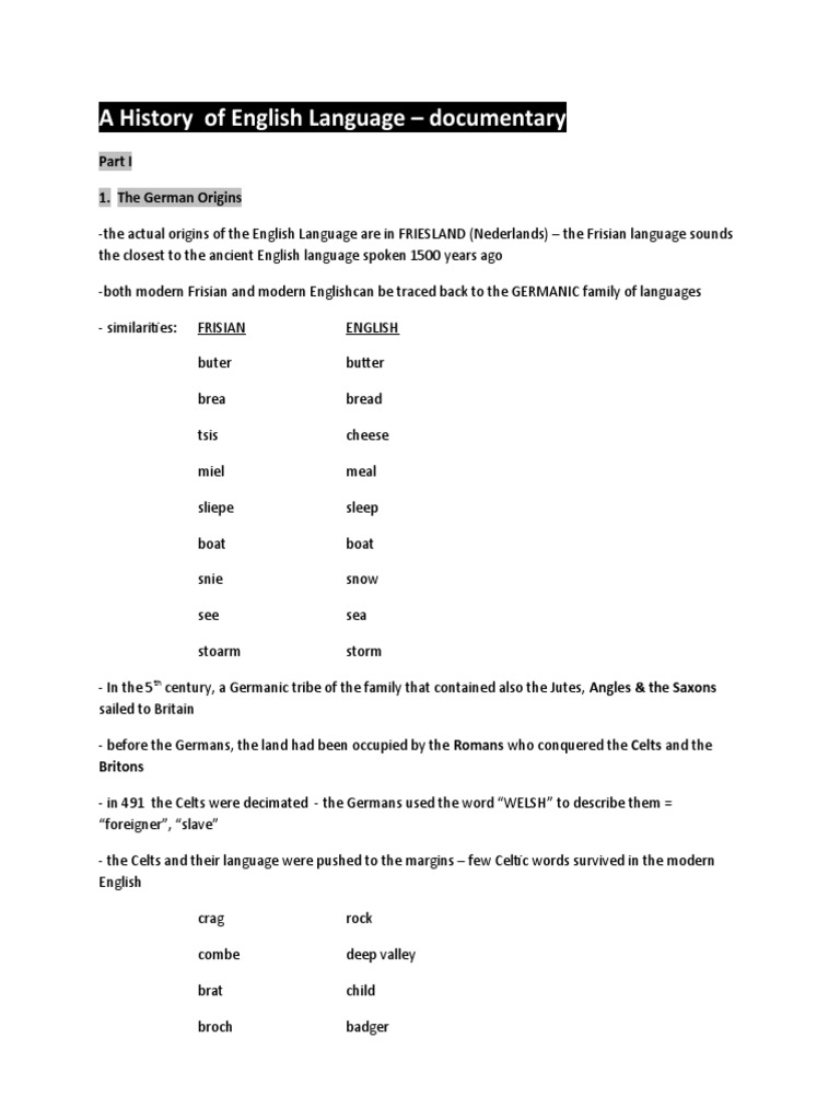 A History of English Language | PDF | English Language | Europe Travel