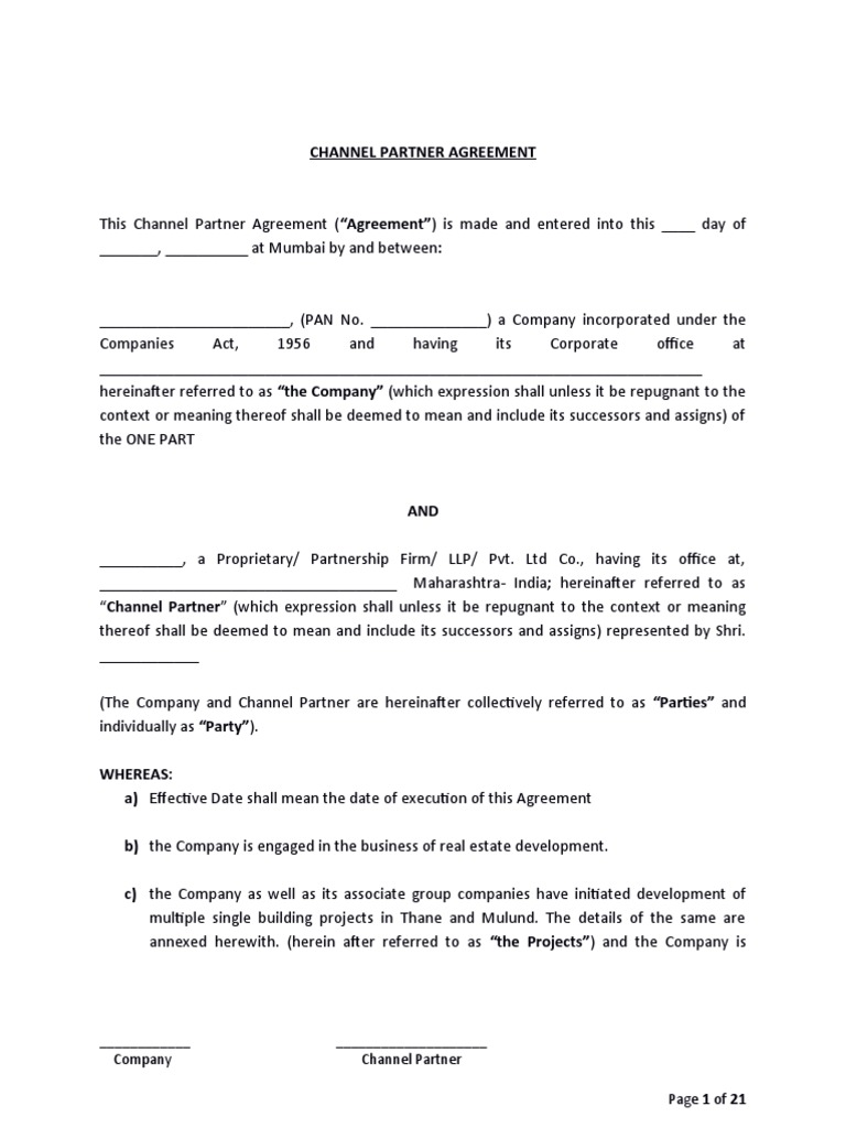 Channel Partner Agreement | PDF | Invoice | Indemnity