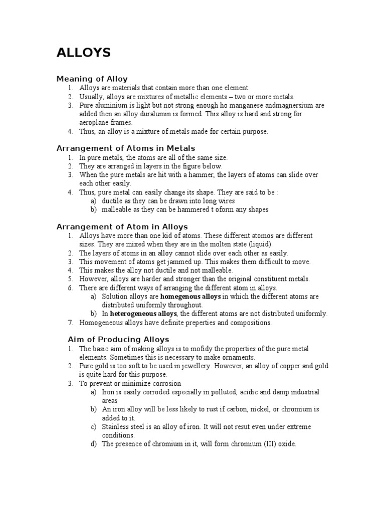 Alloys Pdf Alloy Metals