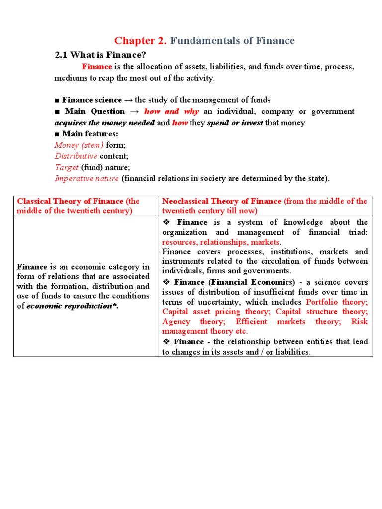 Chapter 2 Finance | PDF