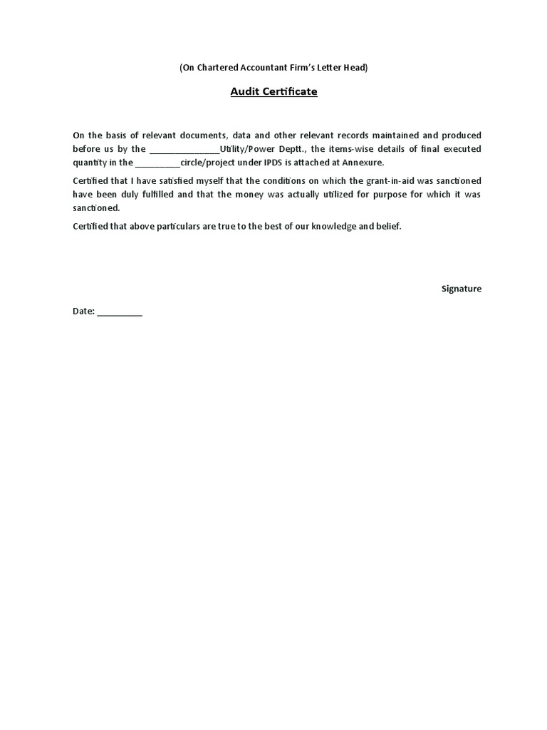 Audit Certificate | PDF | Electric Power | Business