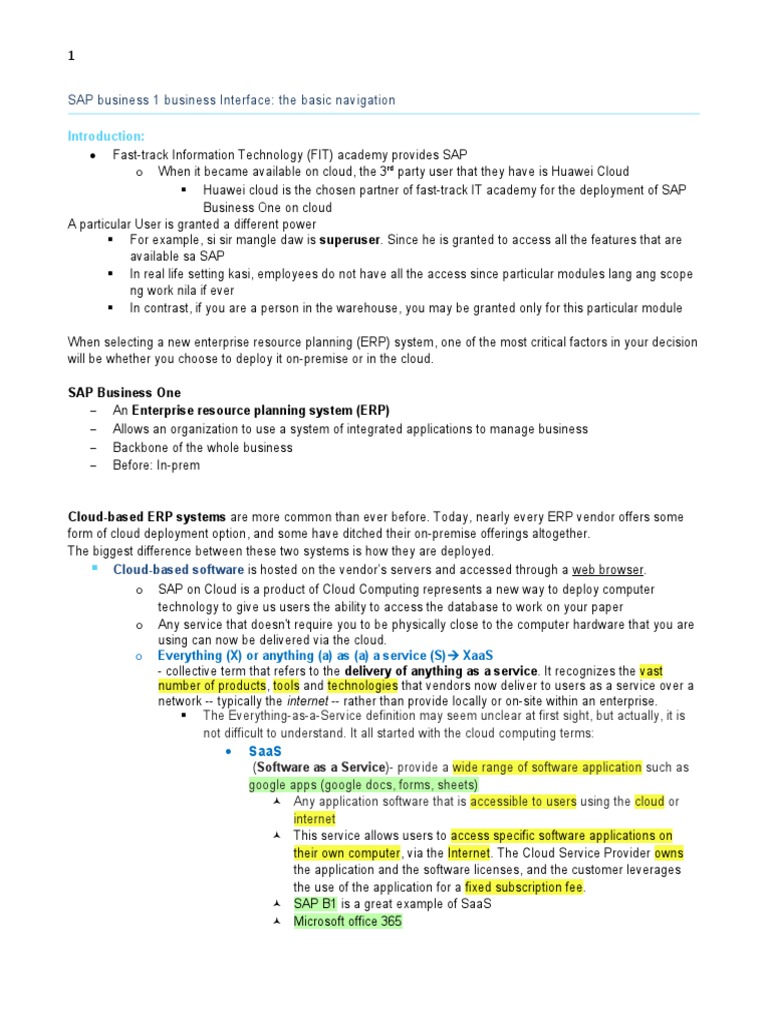 SAP Cloud ERP Guide for Businesses | PDF | Software As A Service ...