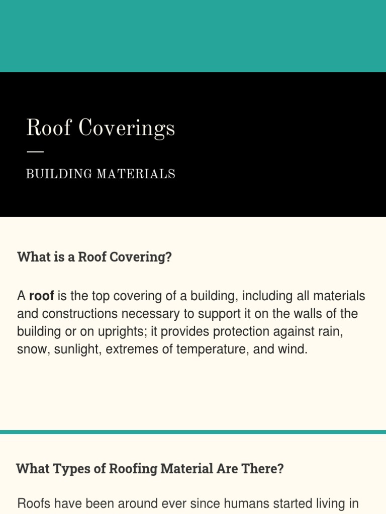 Understanding Roof Coverings and Materials | PDF | Roof | Materials