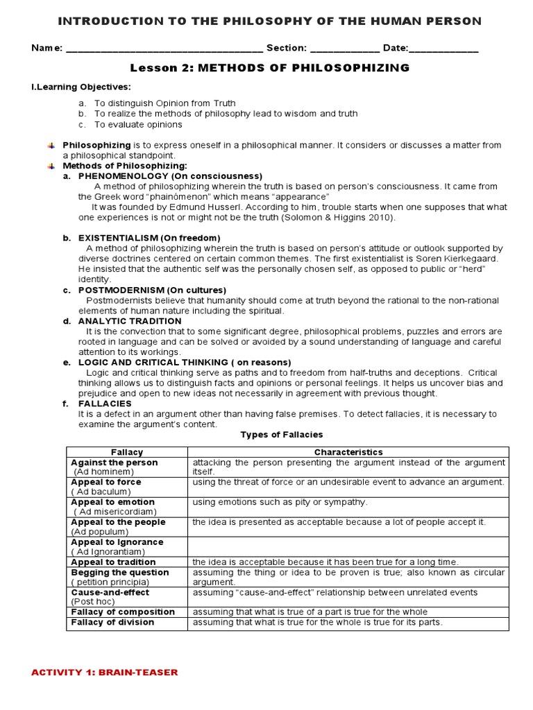 WEEK2 Teacher-Made Activities | PDF | Existentialism | Opinion