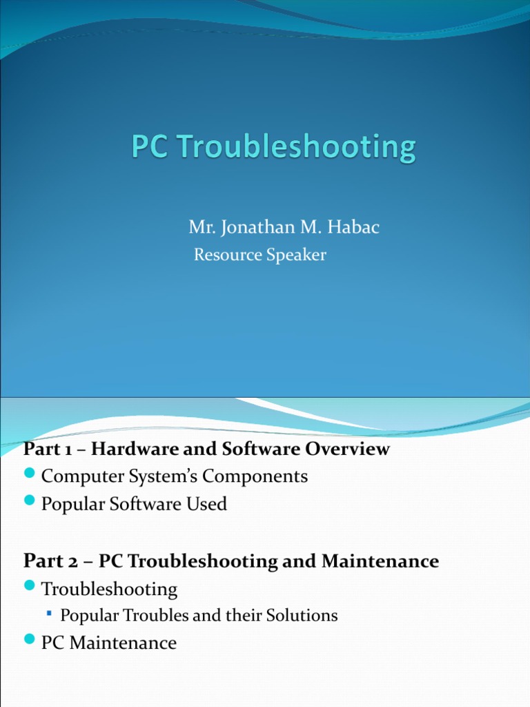 PC Troubleshooting | PDF | Computer Monitor | Office Equipment