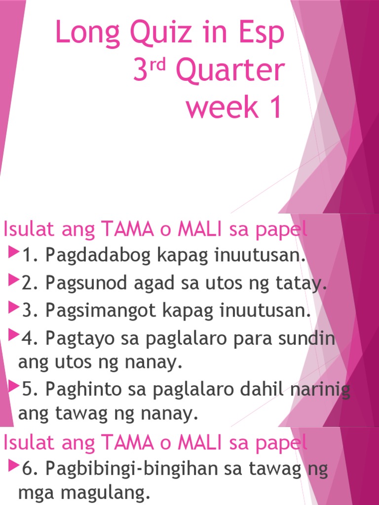 Long Quiz in Esp | PDF