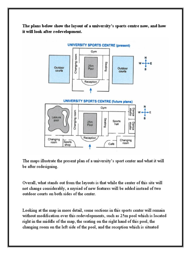 The Plans Below Show The Layout of A University's Sports Centre Now ...