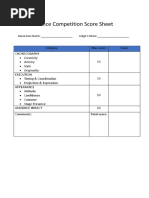 Dance Score Sheet | PDF