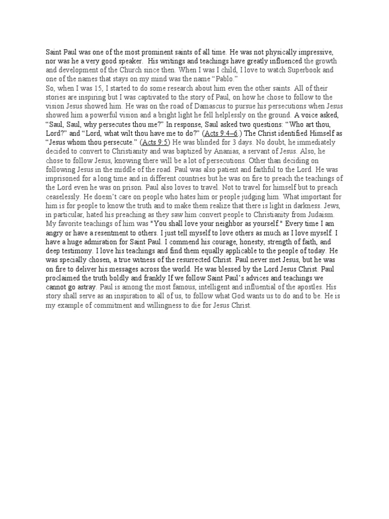 ST PAul | PDF | Paul The Apostle | Acts Of The Apostles