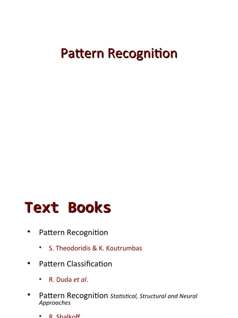 Pr01 Pdf Pattern Recognition Statistical Classification