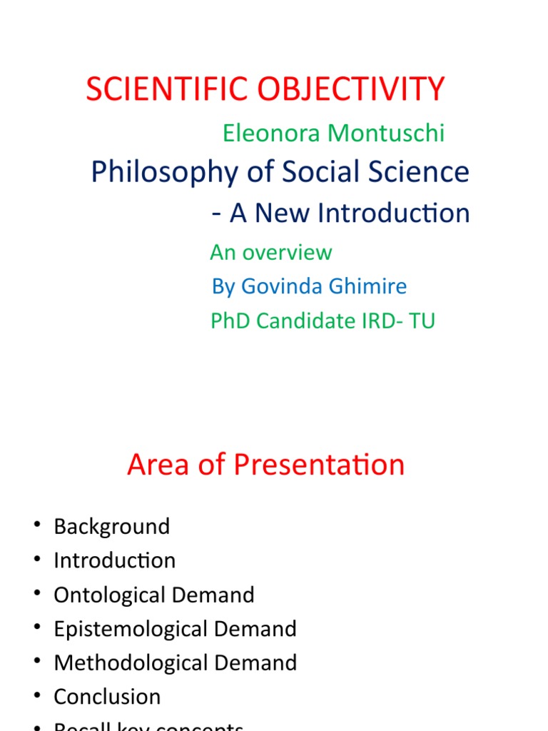 SCIENTIFIC OBJECTIVITY - Presentation - Research | PDF | Social Science ...