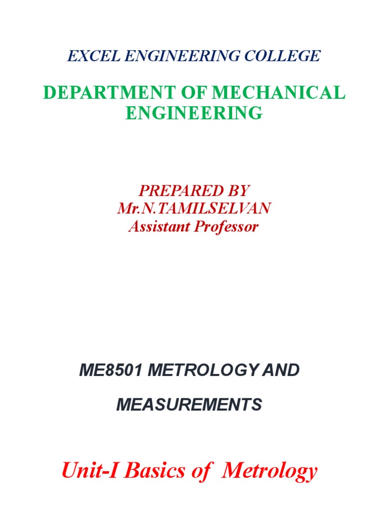 Unit-1-Basics of Metrology | PDF | Observational Error | Measurement